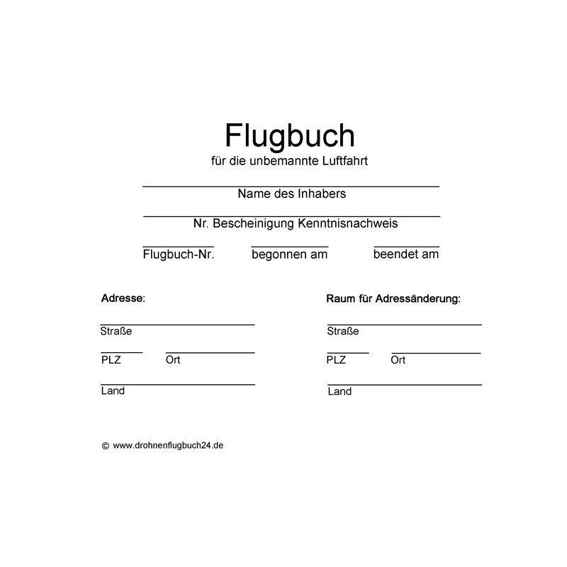 Drohnen Logbook Flugbuch jetzt online kaufen, 18.90 CHF